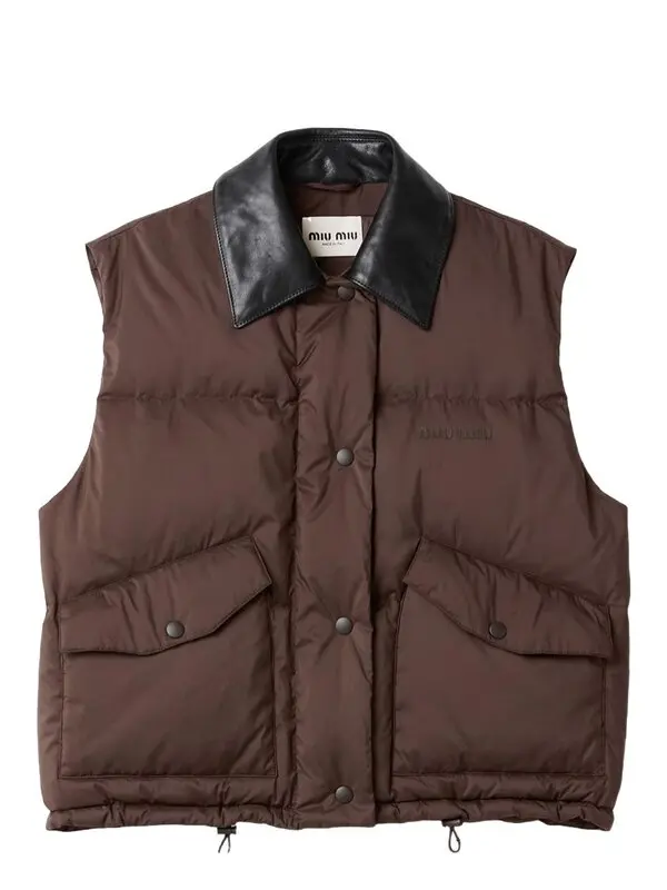 Miu Miu Technical Pongé Down Vest - Ebony