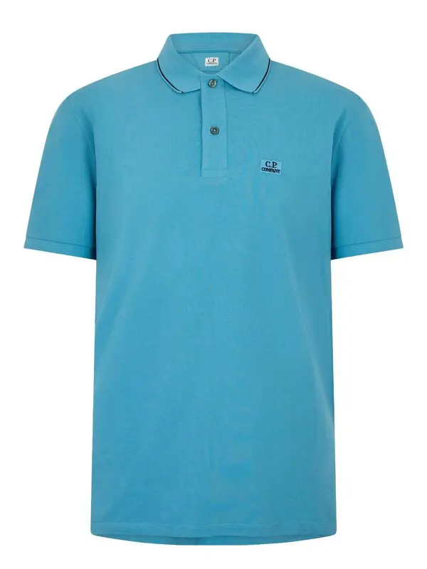 C.P. COMPANY Shortsleeve Polo Shirt - Blue