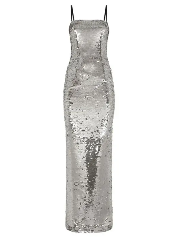 Dolce & Gabbana Sequin-embellished Maxi Dress - Gray