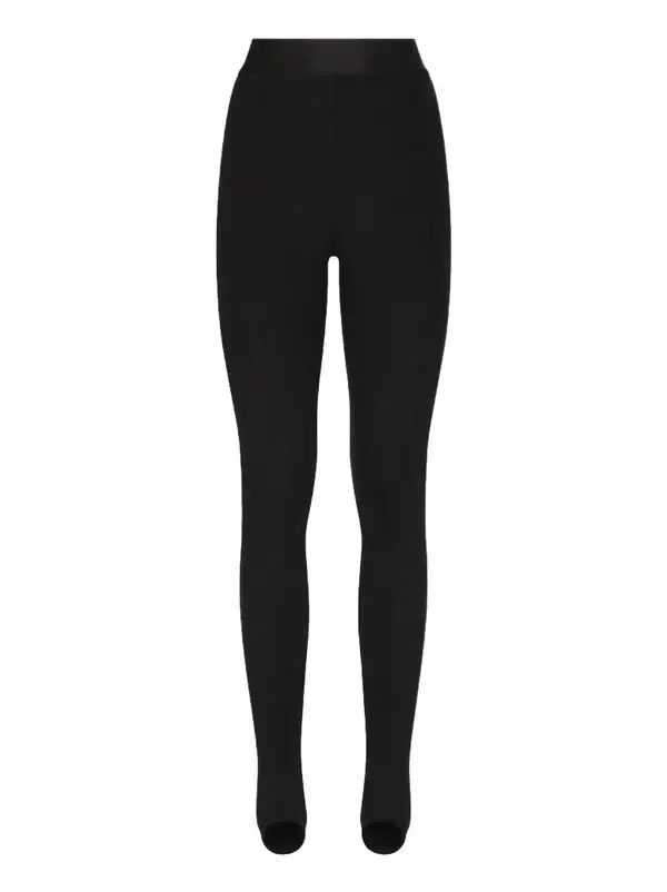 Dolce & Gabbana Technical Jersey Leggings With Branded Elastic - Black