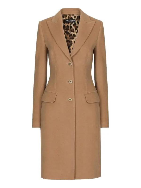 Dolce & Gabbana Dolce Gabbana Single-breasted Straight Hem Coat - Brown