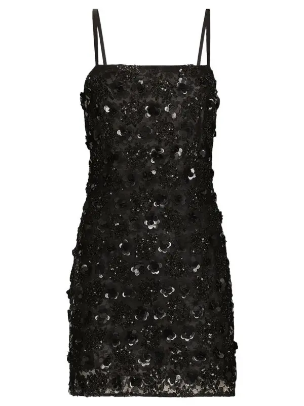 Dolce & Gabbana Sequined Short Dress - Black