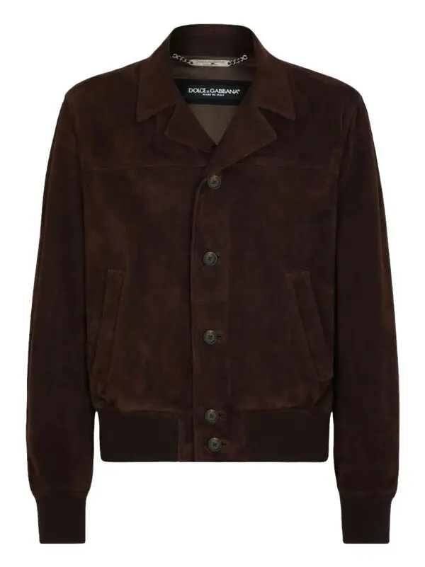 Dolce & Gabbana Dolce Gabbana Buttoned Bomber Jacket - Black