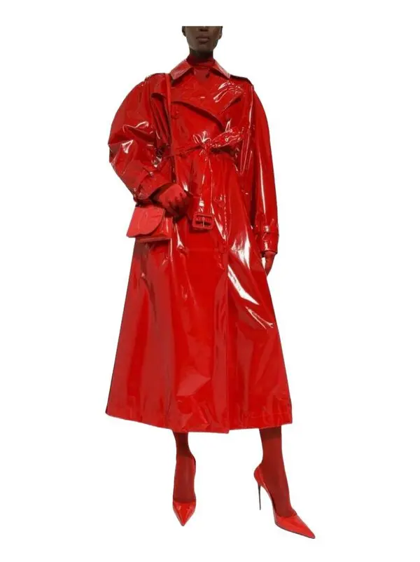 Dolce & Gabbana Dolce Gabbana Regular Fit Trench Coat - Red