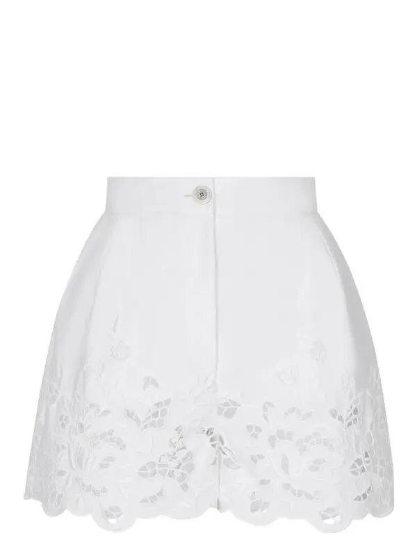 Dolce & Gabbana Dolce Gabbana Poplin Cut-out Shorts - White