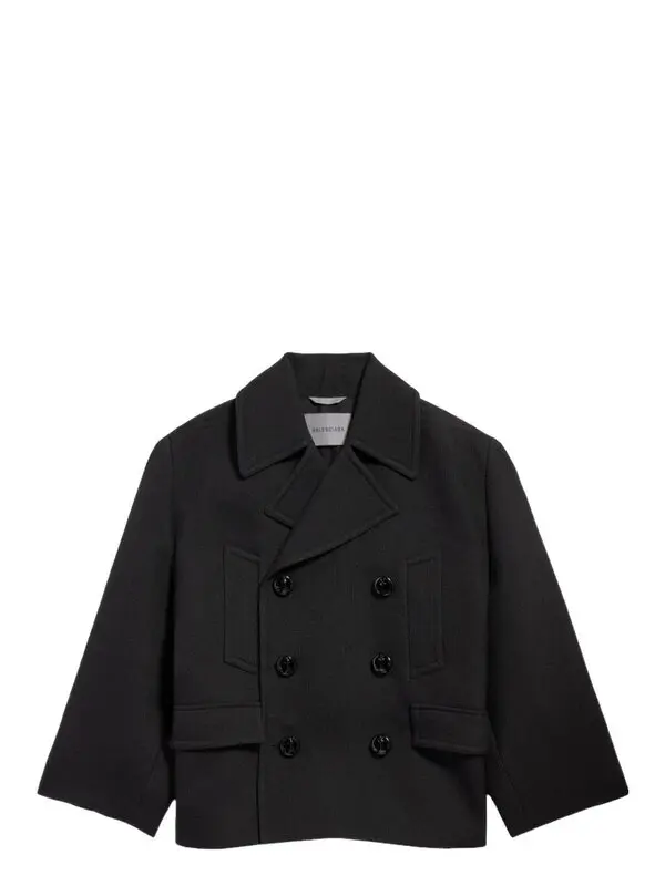 Balenciaga Short Peacoat - Black