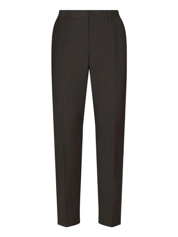 Dolce & Gabbana Dg Essentials Logo-embroidered Trousers - Gray