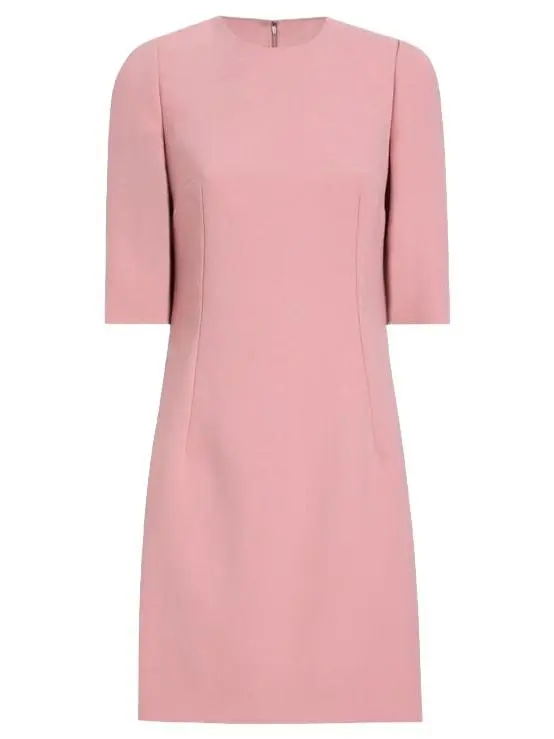 Dolce & Gabbana Dolce Gabbana Fitted Waist Short-sleeved Midi Dress - Pink