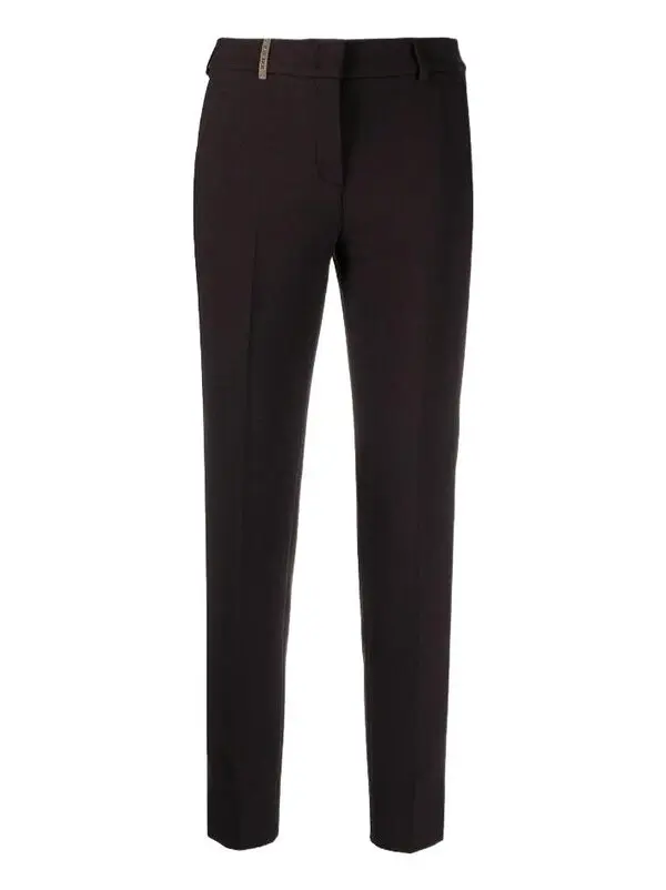 Peserico Cropped Slim-fit Trousers - Black