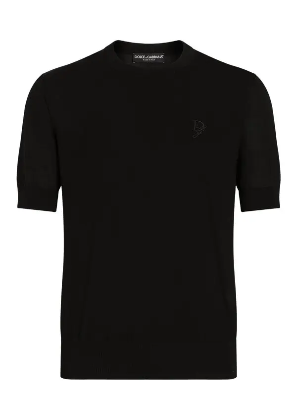 Dolce & Gabbana Logo-embroidered T-shirt - Black
