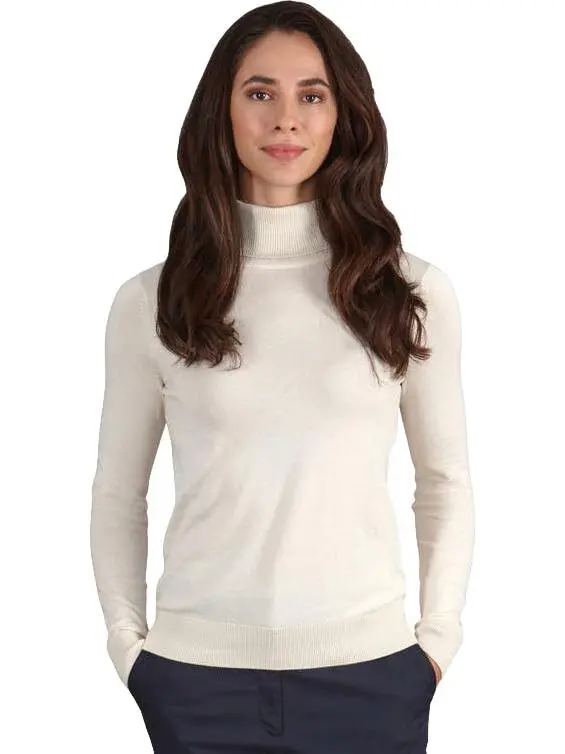 PAUL JAMES Cotton Roll Neck Long Sleeve Sweater - Ecru