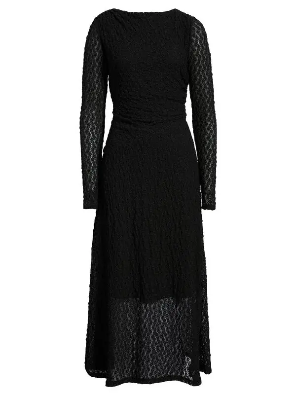 Nordstrom Lace Long Sleeve Midi Dress - Black