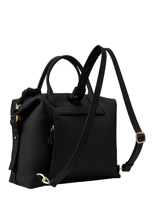 ESIN AKAN Wimbledon Leather Laptop Backpack - Black