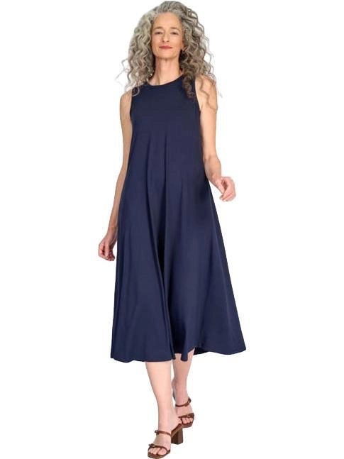 Alembika Sleeveless A-line Dress - Navy
