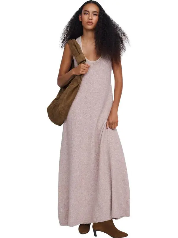 Anthropologie Sleeveless Sweater Midi Dress - Neutral