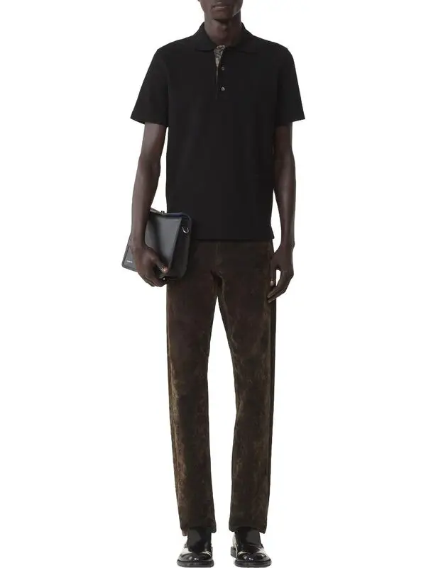 LANVIN Polo Shirt In Pique Cotton - Black