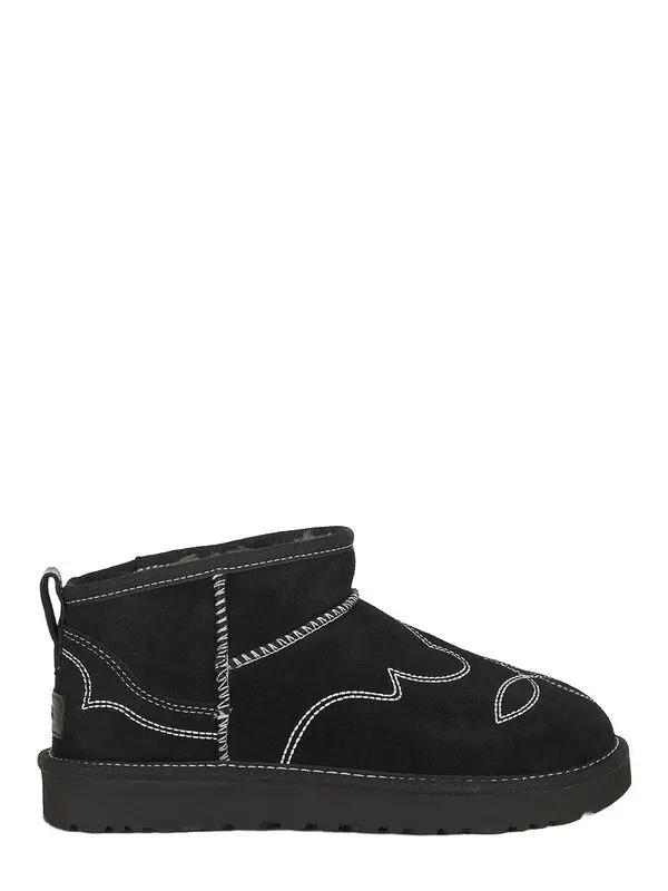 UGG Classic Ultra Mini Western Boot - Black