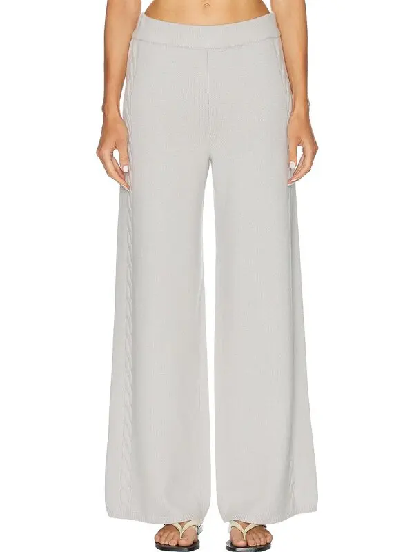 LISA YANG Olanda Trousers In Light Grey - Seashell