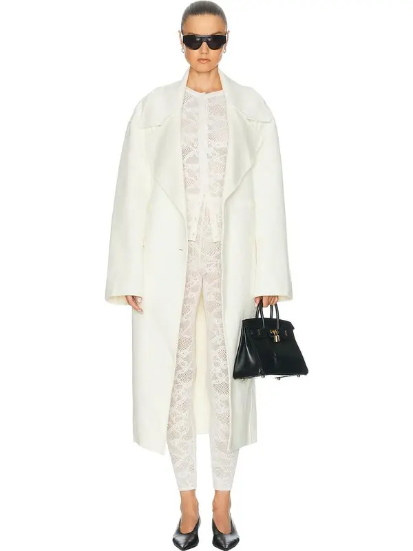 THE ELDER STATESMAN Pointelle Fitted Cardigan - Bone