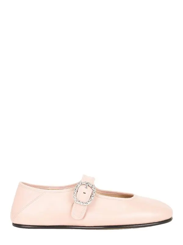 Bottega Veneta Veneziana Mary Jane Ballerina Flat In Pink - Terra Pink