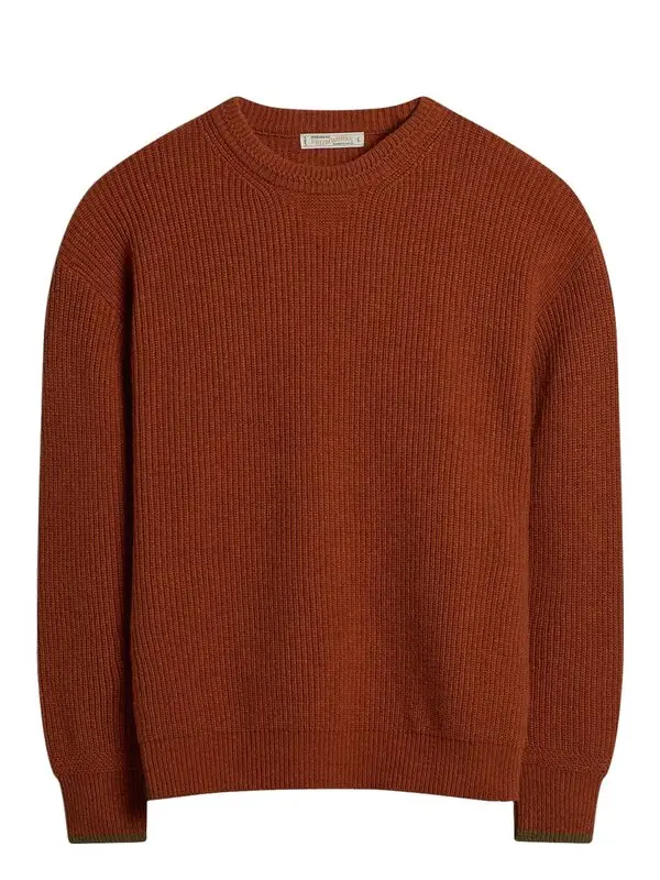 FRIZMWORKS Patch Round Pullover Knit - Brick