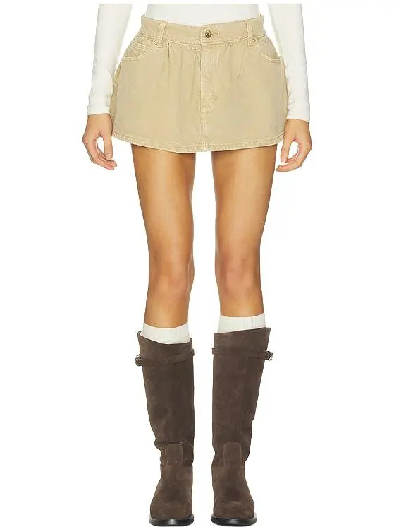 Rolla's Rhythm Mini Skirt In Tan - Dune