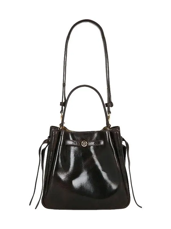 Tory Burch Romy Distressed Bucket Bag In Brown - Dark Brown