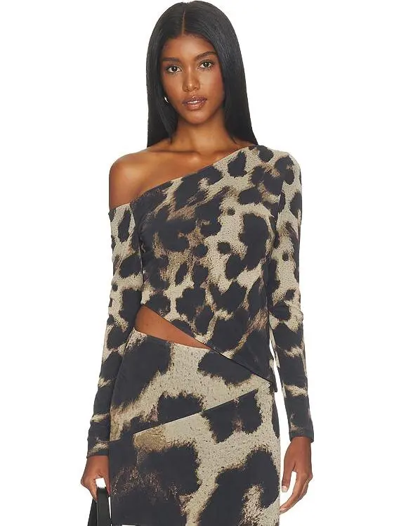 FENERS Mirada Top In Brown - Leopard