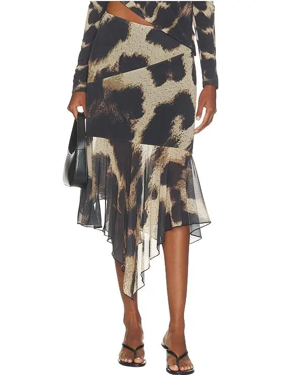 FENERS Mirada Skirt In Brown - Leopard