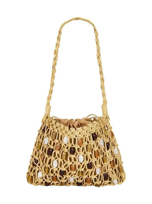 8 Other Reasons Raffia Shoulder Bag In Tan - Brown