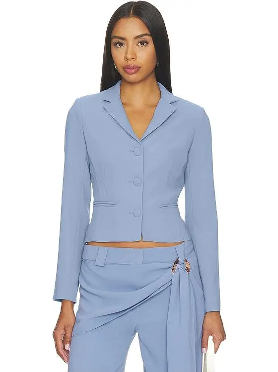Amanda Uprichard Christano Jacket In Blue - Normandy