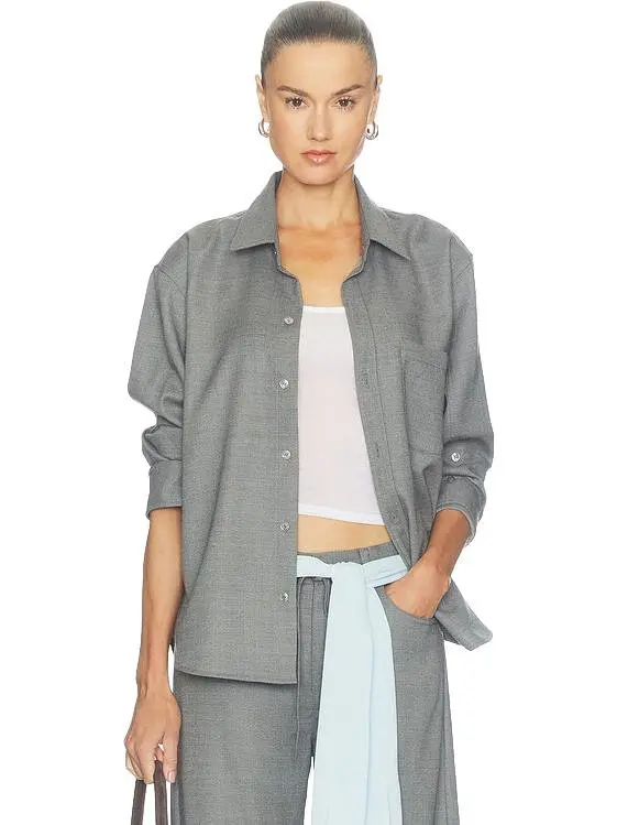 Citizens Of Humanity Kayla Shrunken Shirt In Grey - Gris