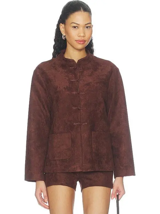 Amanda Uprichard Brooklyn Jacket In Brown - Cocoa