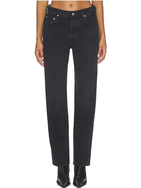 Citizens Of Humanity 90s French High Rise Straight In Black - Andreas
