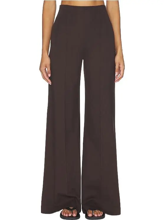 RIPLEY RADER Ponte Knit Long Wide Leg Pant - Chocolate