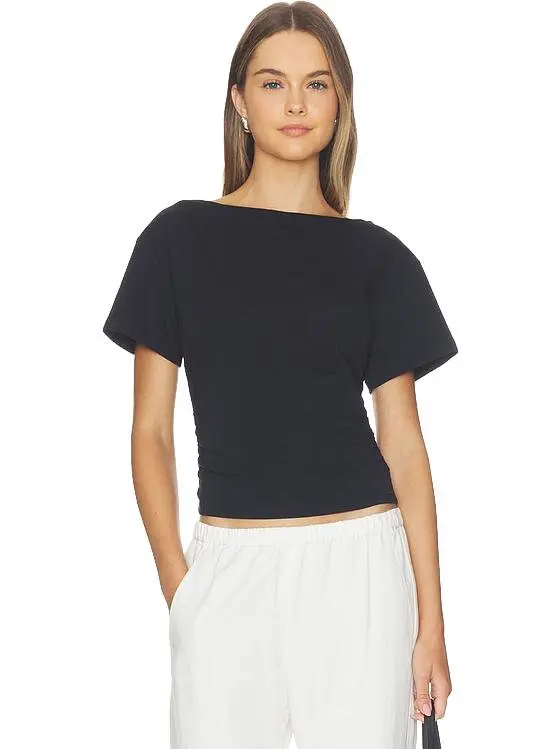 MADISON THE LABEL Oxford Top - Black