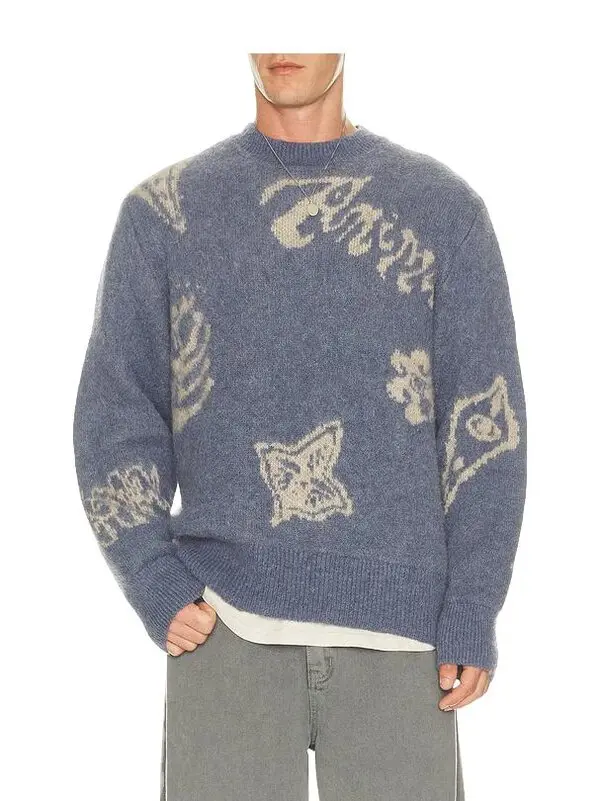 Oas Symo Pino Crewneck Sweater - Blue