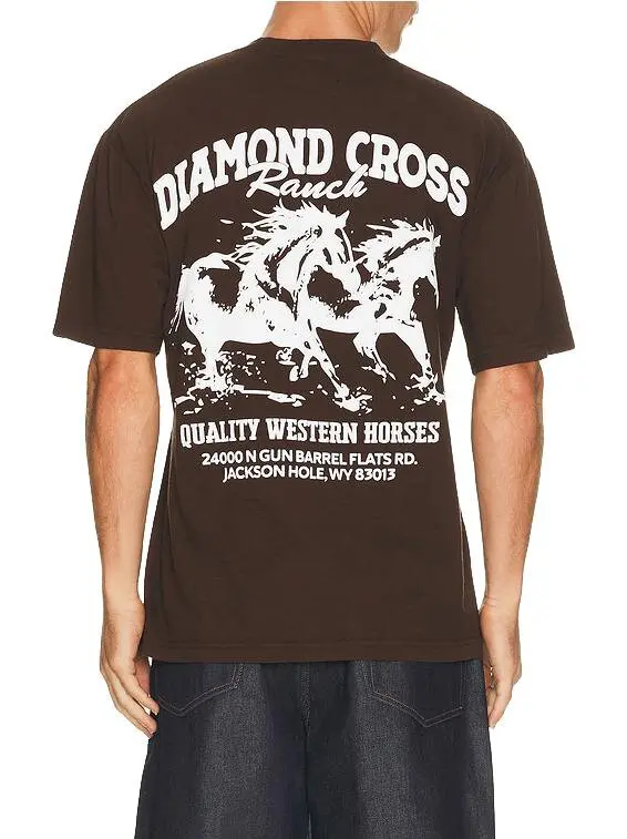 DIAMOND CROSS RANCH Shop Tee - Brown