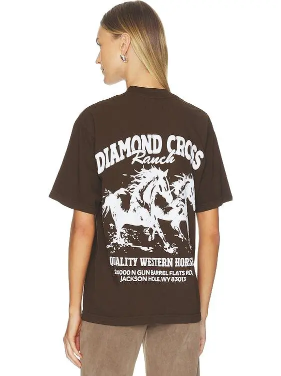 DIAMOND CROSS RANCH Shop Tee - Brown