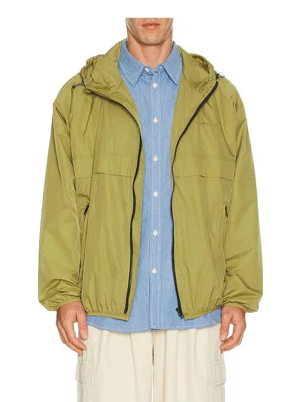KAPPY DESIGN Nylon Sun Guard Windbreaker In Green - Olive