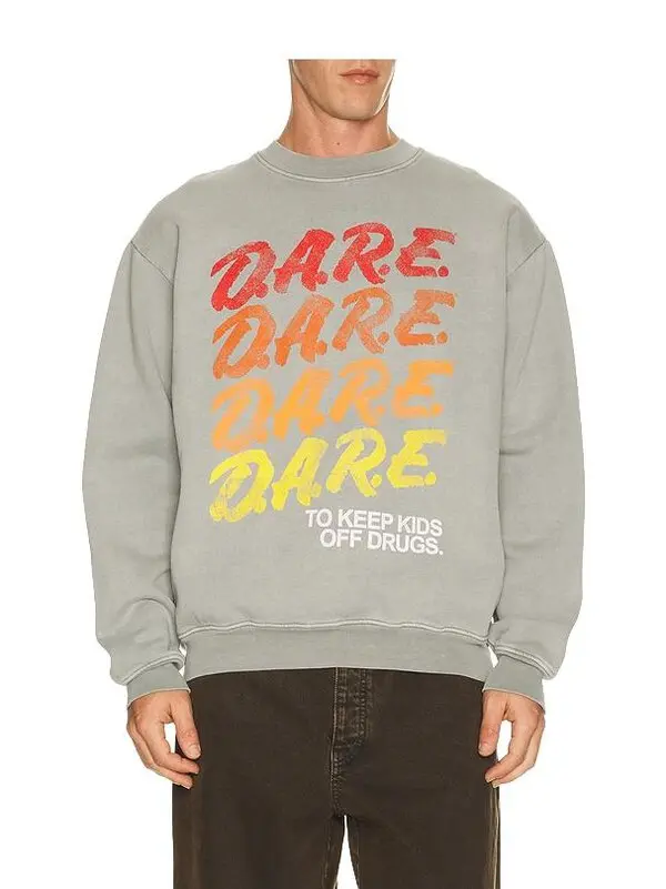 PHILCOS D.a.r.e. Logos Crew Sweatshirt In Grey - Heather Grey