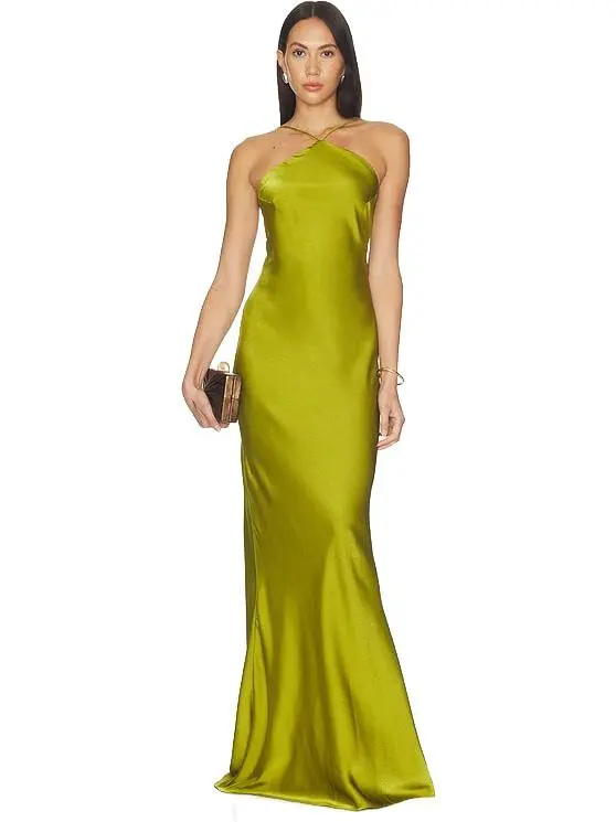 NIA Kelton Dress In Green - Herb