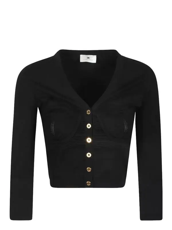 Elisabetta Franchi Button-up Cardigan - Black