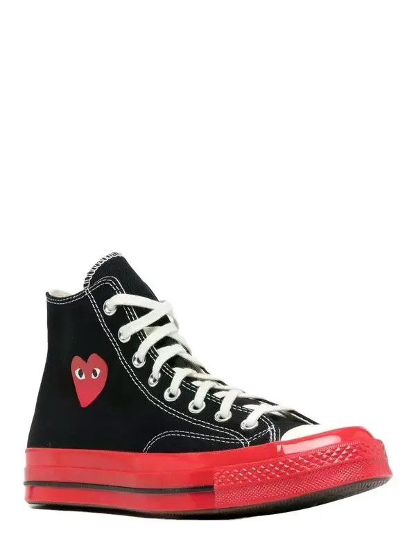 CONVERSE X COMME DES GARONS PLAY Chuck 70 Heart-print High-top Sneakers - Black