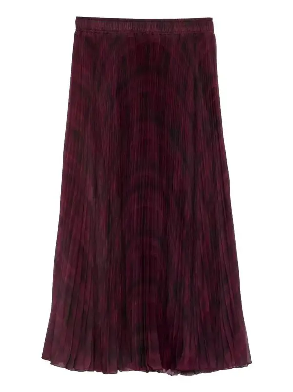 Ermanno Scervino Plissé-effect Patterned Midi Skirt - Red