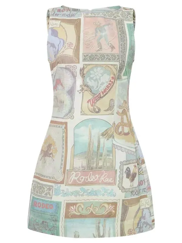 ALEMAIS Mini Andie Graphic-print Dress - Neutrals