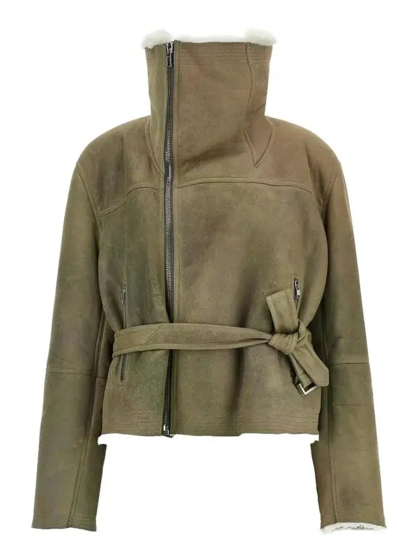 Rick Owens Flight Shearling Jacket - Brown