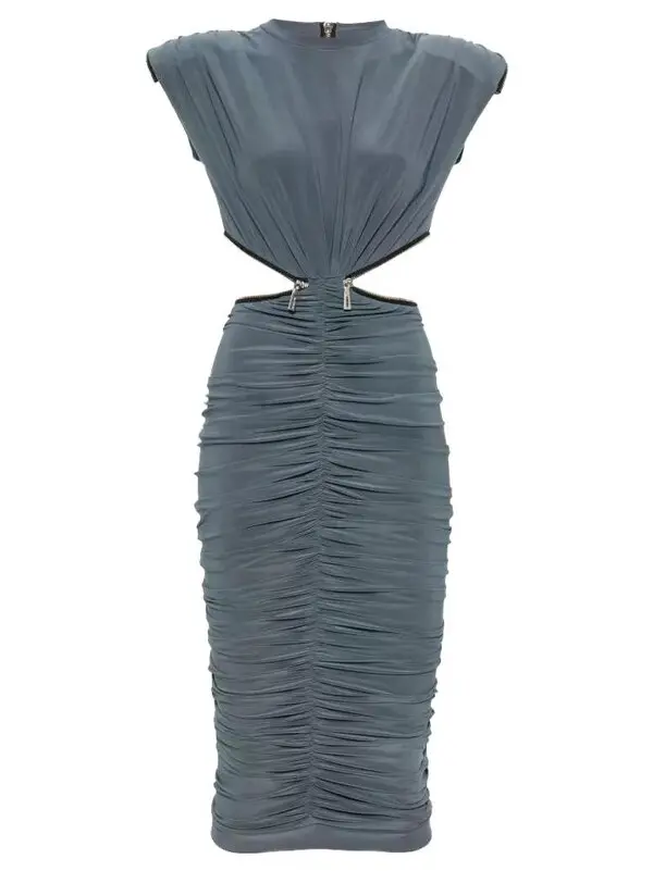 MITILIANE COUTURE Zipped Cut-out Mini Dress - Grey