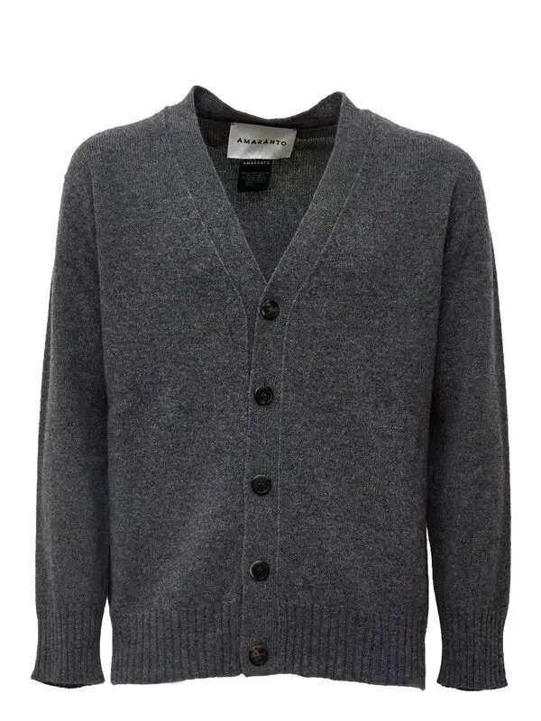 AMARANTO Distressed Cardigan - Grey