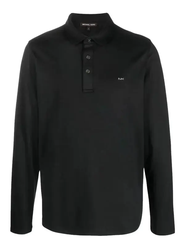 Michael Kors Long-sleeve Polo Shirt - Black